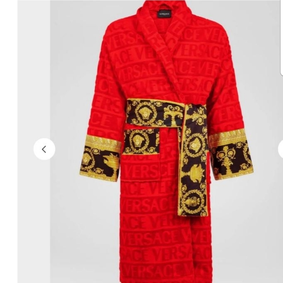 Versace | Other | Red Versace Baroque Bathrobe | Poshmark